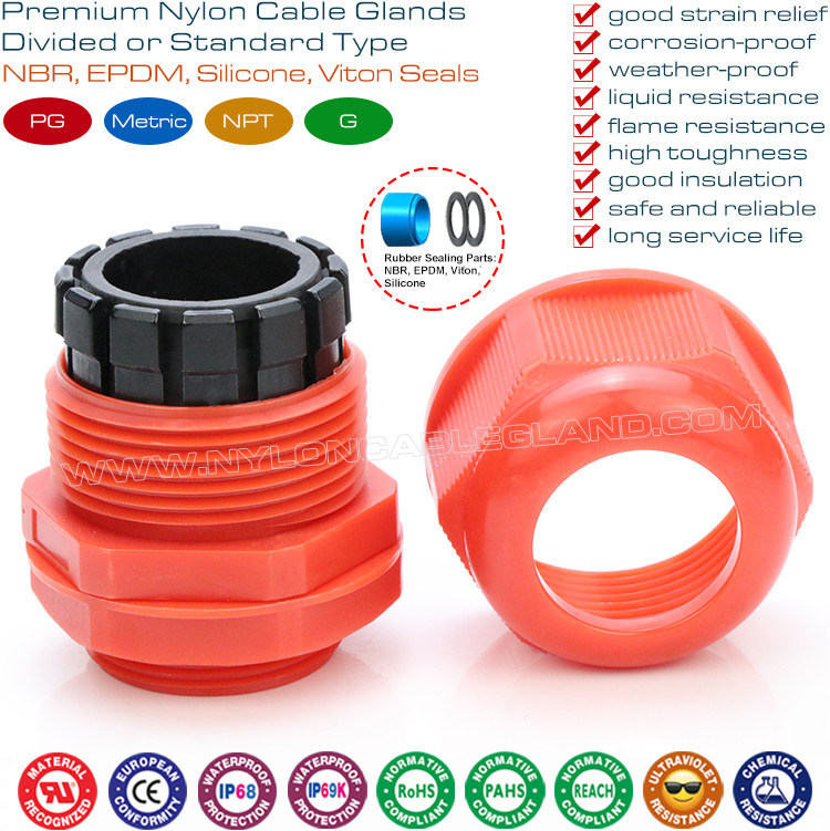 IP68 Waterproof MG Polyamide Nylon Metric Cable Gland (Divided Type ...