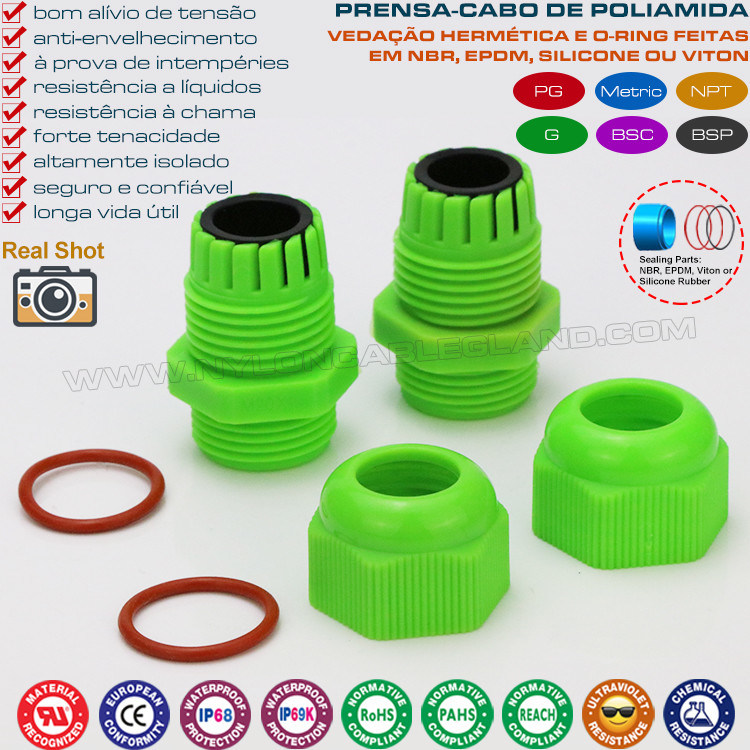 Electrical Cable Glands (Cord Connectors) Polyamide 6 (PA6) with Metric ...