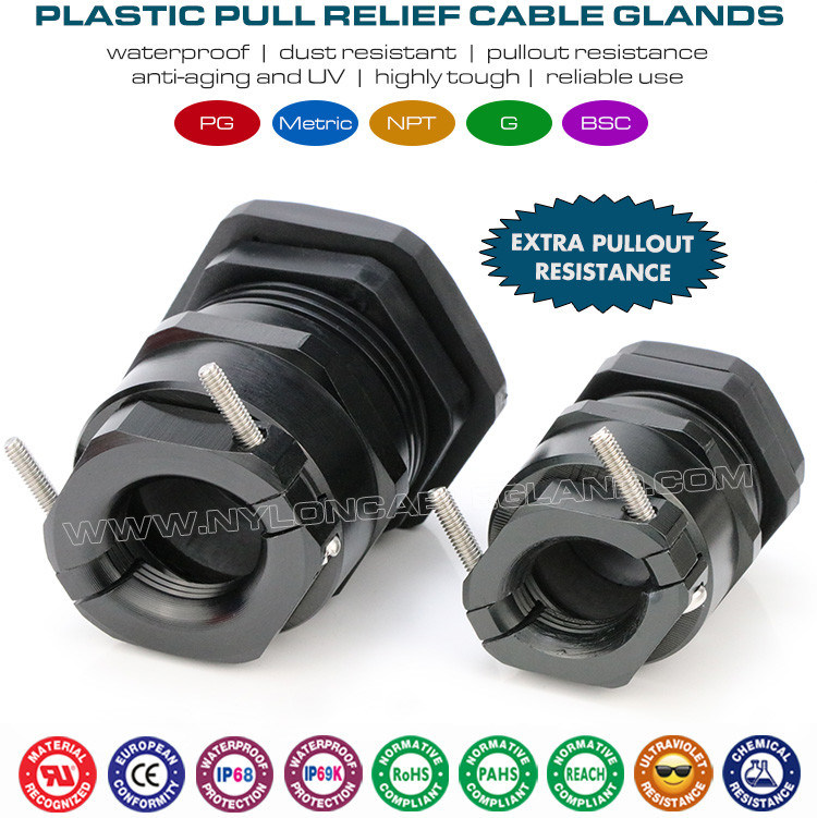 Plastic (Nylon) Cable Gland with Strain Relief Clamp / Polyamide Cable ...