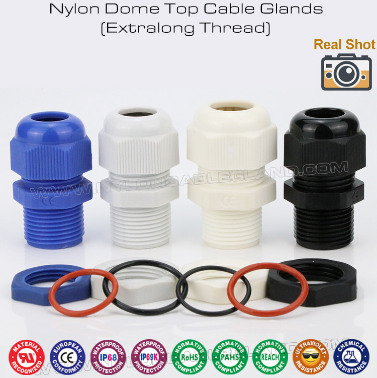 Watertight Cable Glands (Cable Fittings) Plastic Nylon Polymer c/w NPT ...