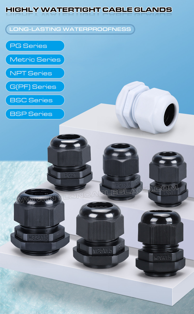 Electrical Cable Glands (Cord Connectors) Polyamide 6 (PA6) with Metric ...